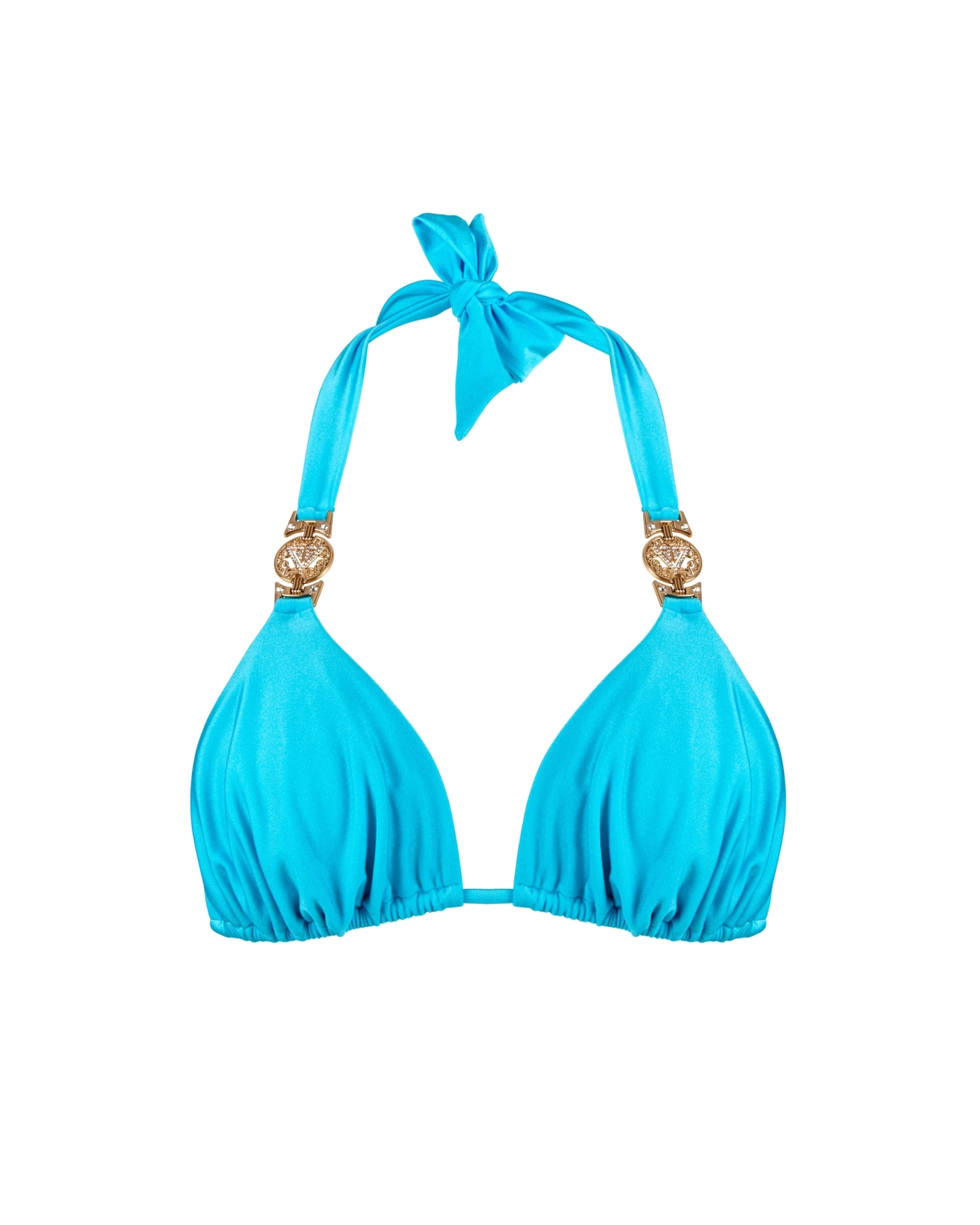 Blue Triangle Bikini Top with Removable Pads - L - Vivien Vance